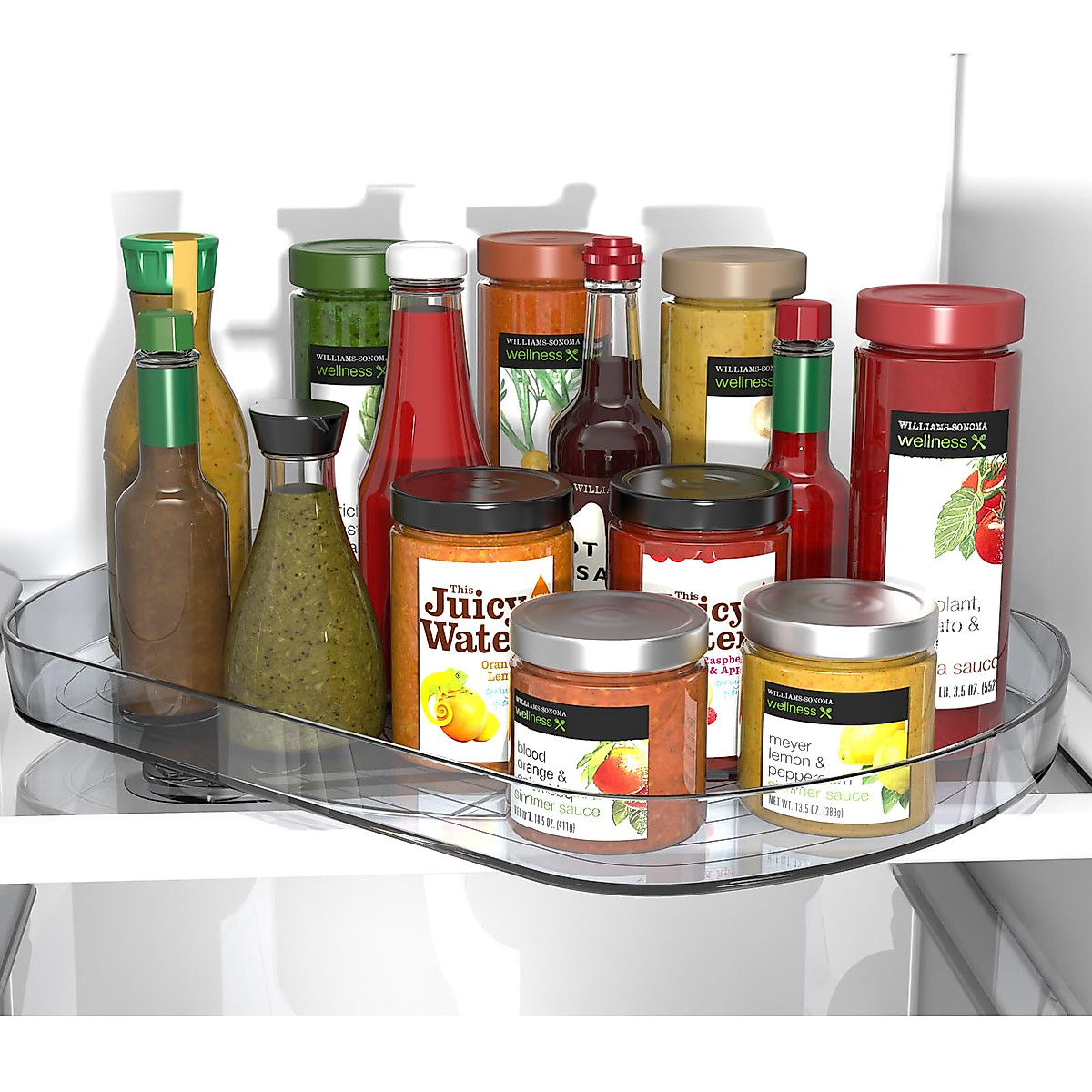 Square Lazy Susan Turntable Organizer for Refrigerator - Upgraded 15.82" Clear Rotating Lazy Susan Organizer Storage for Kitchen Spices Fridge Cabinet Table Pantry Countertop