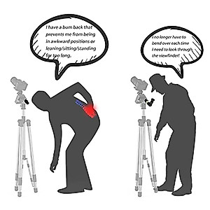 Right Angle Viewfinder with Adapter for Polar Scope, Built-in Diopter and 360°Rotating with 1X - 2X Magnification for A Comfortable View When Doing Polar Alignment