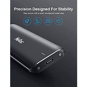 Netac SSD External Drive, 500GB Portable SSD for Type C, Up to 980MB/s, NVME SSD PCIE, USB 3.2 Gen2 10Gbps External Solid State Drive