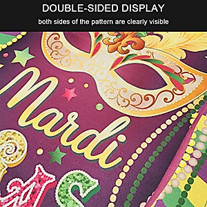 Mardi Gras Decorations Garden Flag New Orleans Party Mardi Gras Hanging Garland for Home Outdoor Indoor Decor Double Sided（Pole Not Included）