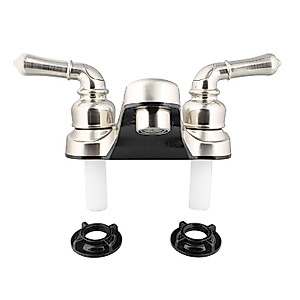 Empire Faucets RV Lavatory Faucet - 4 Inch Nickel Bathroom Faucet for RV Sink, Water Saving Aerator and Teapot Handles