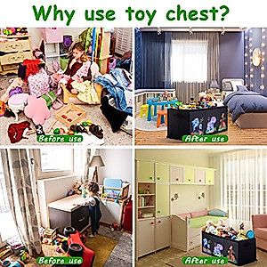 EPAPHRAS Toy Storage Chest for Kids, Large Foldable Toy Box with Lip and Handles for Boys and Girls, Collapsible Toy Bin organizers and storage for Children Playroom, Nursery, Bedroom,Home