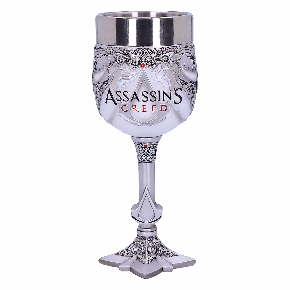 Nemesis Now Officially Licensed Assassins Creed White Game Goblet, Resin w. Stainless Steel