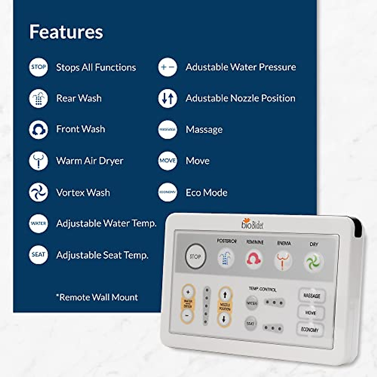 Bio Bidet by Bemis BB-1000W Supreme Warm Water Bidet Toilet Seat, Elongated, White