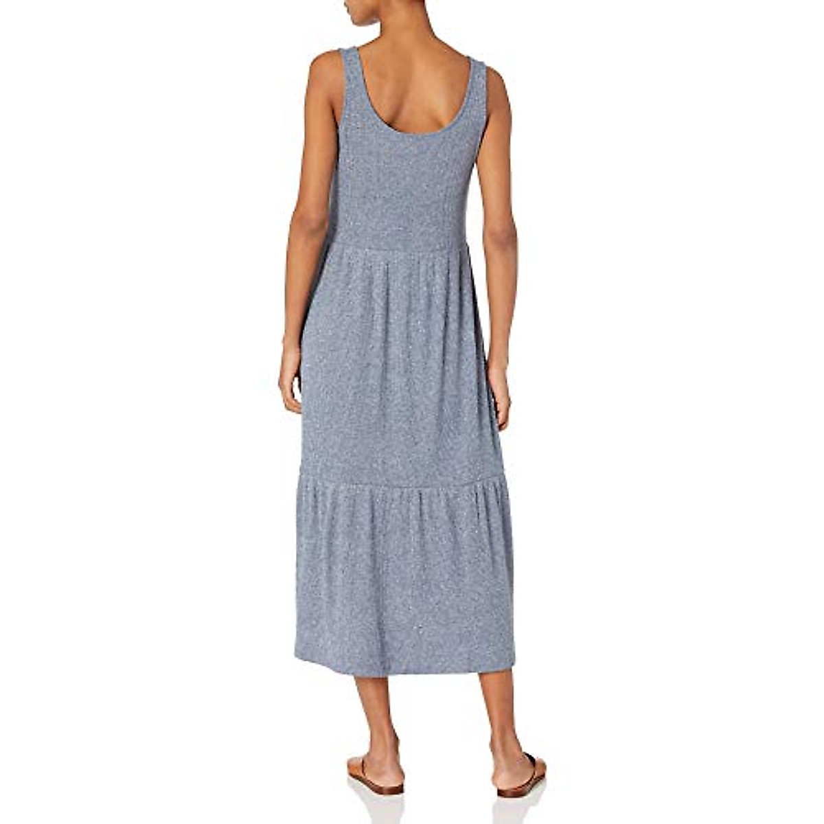 Amazon Essentials Women's Cozy Knit Rib Sleeveless Tiered Maxi Dress (Previously Daily Ritual), Blue Marl, X-Small