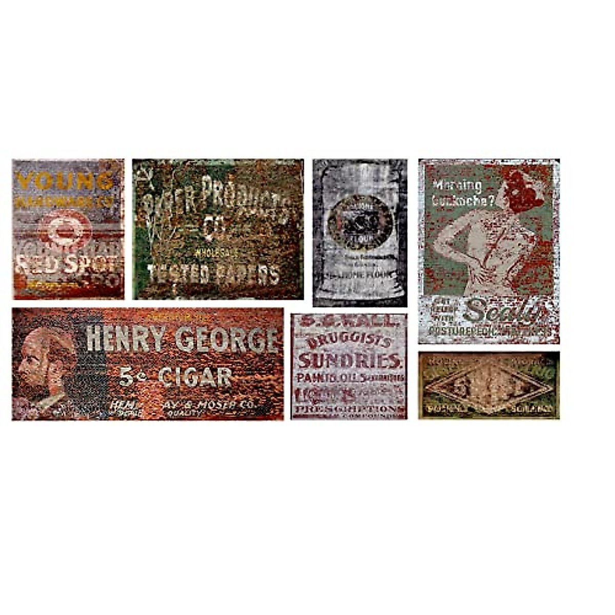 N Scale 1:160 Ghost Sign Waterslide Decals Set #40 - an Easy Way to add Realism to Your Structures!