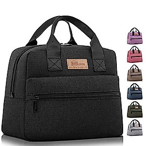 HOMESPON Insulated Lunch Bag Lunch Box Cooler Tote Box Cooler Bag Lunch Container for Women/Men/Work/Picnic,Large black