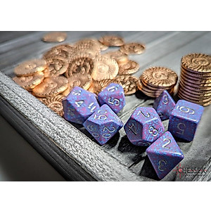 Chessex CHX25347 Dice-Speckled Silver Tetra Set