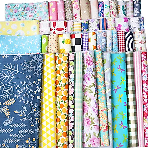Precut Fabric Squares Misscrafts 50pcs 10 x 10 inches Cotton Fabric Bundle Quilting Charm Pack for Quilting Sewing Craft Patchwork