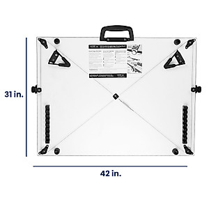 Pacific Arc Table Top Drawing Board with Parallel Bar, White, 30 inches by 42 inches