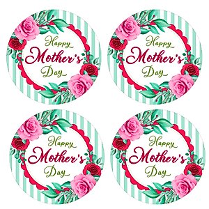 FLYAB Happy Mother's Day Labels Stickers,1.5" Flowers Mother's Day Gift Tag Stickers,Farmhouse Mother's Day Gift Labels for Gift Wrap Box Envelope Seals Card Party Favor,36PCS