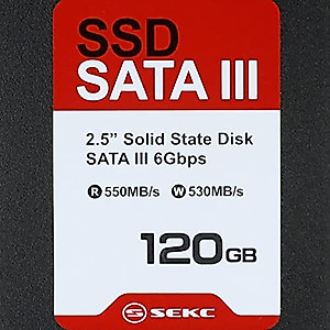 SEKC 120GB SSD SATA III 6 Gb/s, Up to 550/530 MB/s Read/Write Speed, Internal 2.5" 7mm (SS310120G)