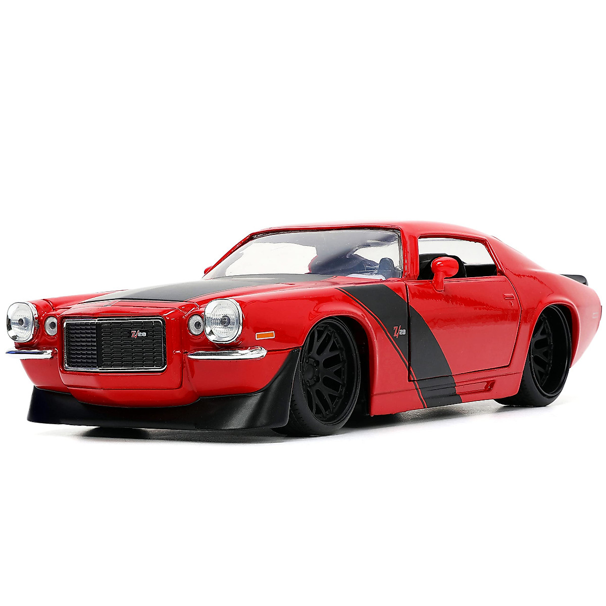 Jada Toys Big Time Muscle 1:24 1971 Chevy Camaro Z28 Die-cast Car Red/Black, Toys for Kids and Adults