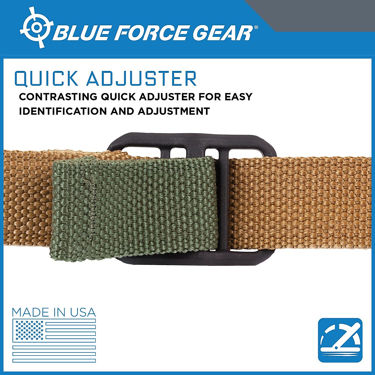 Blue Force Gear Standard Sling | 2 Point Sling Adjusts for Carrying Positions | 45-55 inches (OD Green)