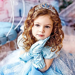 Chanaco Birthday Sash Birthday Girl Headband Set Birthday Crown Birthday Girl Sash Birthday Crown for Girls Princess Tiara Blue Happy Birthday Decorations Birthday Gifts