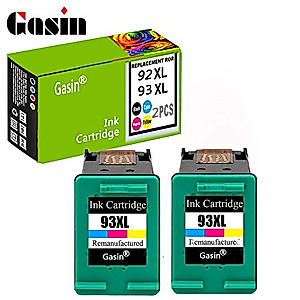 GASIN 93 Ink Cartridge Remanufactured for HP 93 XL C9513FN C9362WN C9361WN Photosmart C3135 C3140 C3150 C3180 C4180 7850 (2Color)
