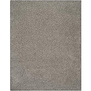SAFAVIEH Athens Shag Collection 8' x 10' Light Grey SGA119F Non-Shedding Living Room Bedroom Dining Room Entryway Plush 1.5-inch Thick Area Rug