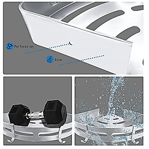 HXBYX Corner Shower Caddy Adhesive Shower Shelves Bathroom Shelf, 2 Pack No Drilling Shower Corner Organizer with Hooks Wall Mounted Aluminum Storage Rack for Bathroom Kitchen Dorm