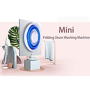 Ultrasonic Folding Bucket Turbo Washing Machine, Automatic Positive and Negative Usb Plug-In Lundry Machine,Portable Mini Lavadoras for Student Dormitories, Living Rooms, Bathrooms, Balconies