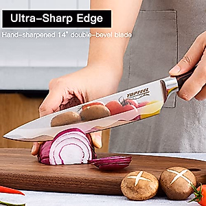 Professional Chef Knife Set High Carbon Stainless Steel Sharp Kitchen Knife Set 3 PCS, Japanese Cooking Knife with Sheath, Knives Set for Kitchen with Ergonomic Wood Handle and Gift Box
