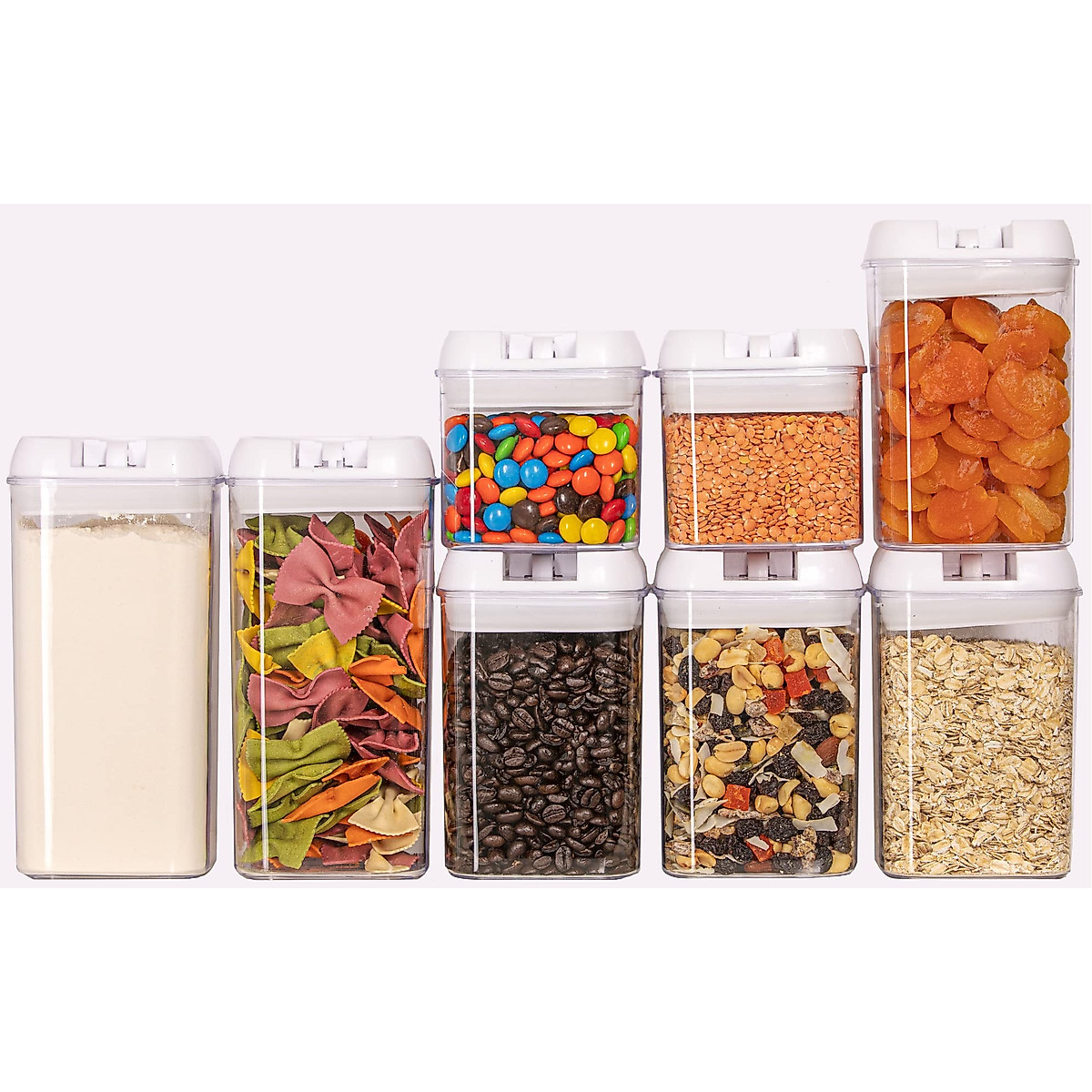 8-Piece, Air Tight Food Storage Container, Pantry organization container