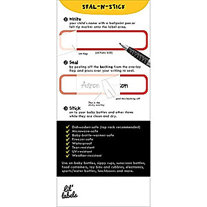 Bottle Labels, Food Pantry Label, Write-On, Self-Laminating, Waterproof Kids Name Labels for Baby Bottles for Daycare School, Dishwasher, Freezer, Kitchen Safe (Simply Colors - Rainbow Inspired))
