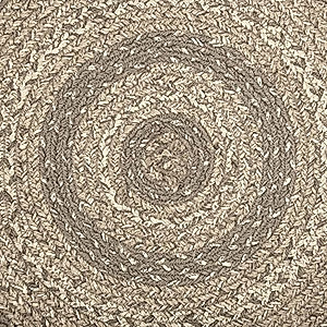 VHC Brands Cobblestone Farmhouse Decor Dining Room Jute Chair Pad with Ties- 15 Inch Round Seat Cushion, Single Pack, Taupe
