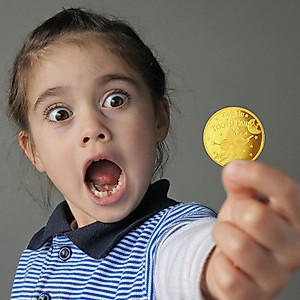 Tooth Fairy Coins Reward Commemorative Coin Collection Experience Gift for Lost Teeth Kids Party Decorations Supplies (20 Pcs)