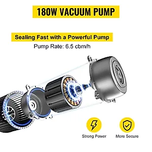 VEVOR Chamber Vacuum Sealer, DZ-260A 6.5 m³/h Pump Rate, Excellent Sealing Effect with Automatic Control, 110V Kitchen Packaging Machine for Fresh Meats, Fruit Saver, Home, Commercial Using