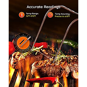 Govee Bluetooth Meat Thermometer, 230ft Range Wireless Grill Thermometer Remote Monitor with Temperature Probe Digital Grilling Thermometer with Smart Alerts for Smoker Cooking BBQ Kitchen Oven