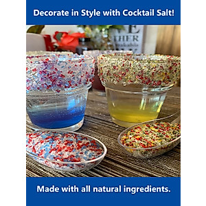 Snowy River Pride Cocktail Salt-Sugar Blend - Naturally Colored Margarita Salt with Sugary hints, Margarita Rimmer, Beverage Rimmer, Cocktail Rimming Salt, Decorative Salt, Kosher (16oz Bag)