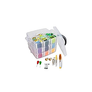 EXCEART Cross Stitch Kits 1 Set Embroidery Floss Set, Friendship Bracelet String Kit, String Bracelet Making Kit, 150 Pcs Embroidery Thread for DIY Sewing Use Cross Stitch Kit