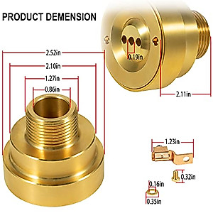 Hihitomorrow 3 Hole Pool Brass Deck Jet Nozzle with Ground Lug for Swimming Pool Spa Fountain Water Hole Pump, Triple Streams Jet Nozzle