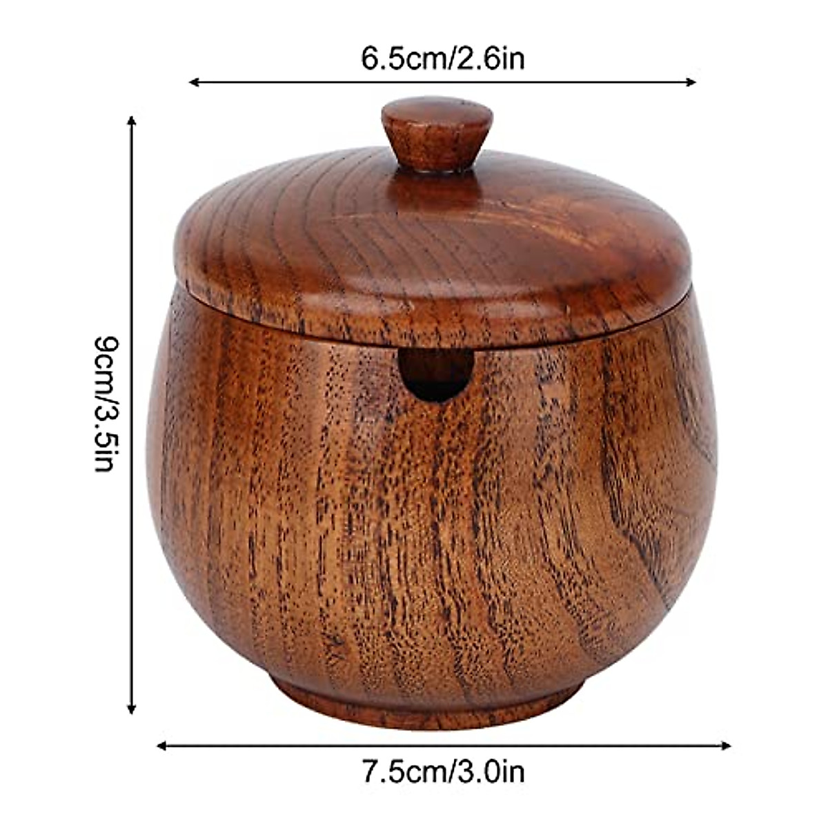 Seasoning Jar Sour Jujube Wood Condiment Jar Japanese Safe Dustproof Classic Flip Top Spice Jar for Kitchen(#2)