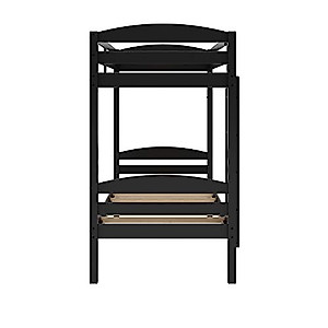 DHP Dorel Living Clearwater Triple Wood Bunk, Twin Size, Black Bed