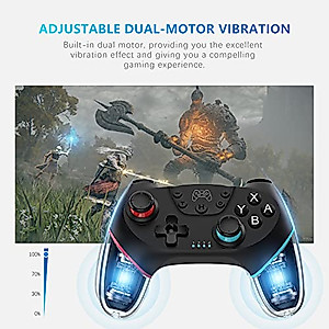 Deepdawn Switch Controller, Wireless Pro Controller Compatible with Nintendo Switch, Wireless Gamepad Joystick with Programmable Function【2023 Upgraded Version】