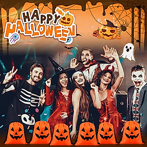 Silkfly 12 Pcs Halloween Drawstring Bags 12 x 10 Inch Trick or Treat Drawstring Backpack Bags Goody Gift Bags for Halloween Party