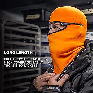 Ergodyne Standard Balaclava Face Mask-Fleece, Orange, One Size
