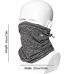 Zollen 4/3/1 Pack Neck Warmer Fleece Windproof Neck Gaiter Snood for Men Women Face Tube Scarf Headwear