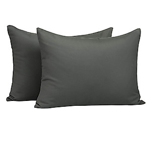 NTBAY Zippered Toddler Pillowcases Set of 2, 100% Brushed Microfiber 13x18 Pillowcases, Super Soft and Cozy Travel Kids Nursery Pillow Cases, 13x18 Inches, Dark Grey