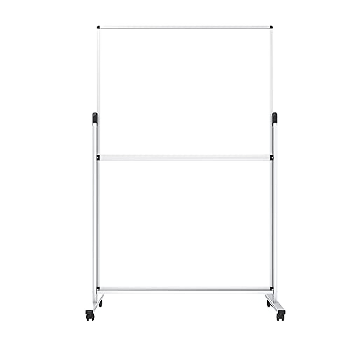 VIZ-PRO Mobile Room Divider/Office Partition, Double-Sided Magnetic Whiteboard 48"Wx72"H