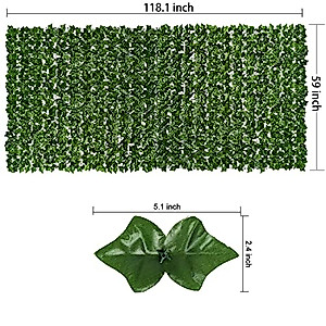 DearHouse Artificial Ivy Privacy Fence Wall Screen, 117.9x59 inch Artificial Hedges Fence and Faux Ivy Maple Leaf Decoration for Outdoor Garden Decor
