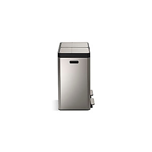 KOHLER K-23828-ST 82-Liter Stainless Steel Dual-bin Step Trash can, Stainless