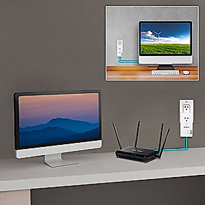 TRENDnet Powerline 1300 AV2 Adapter with Built-in Outlet, Gigabit Port, IEEE 1905.1 & IEEE 1901, Range Up to 300m (984 ft.), TPL-423E, White
