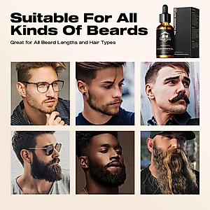 Waking Forest Beard Oil, [Thicker Beard] Beard Growth Oil Sandalwood with Vitamin E、Rosemary、Castor Beard Oil for Men Growth, Softens & Strengthens Beard Serum