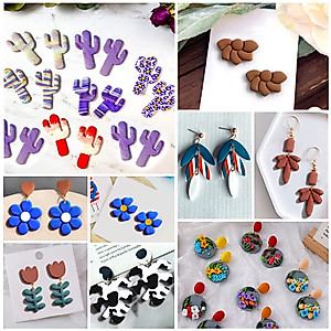 BABORUI 200Pcs Polymer Clay Cutters, Set of 22 Clay Cutters, 8Pcs Circle Clay Earring Cutters with 170Pcs Clay Earring Making Kit, Polymer Clay Tools for Polymer Clay Jewelry Making