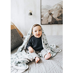 Large Premium Knit Baby 3 Layer Stretchy Quilt Blanket Lunar by Copper Pearl