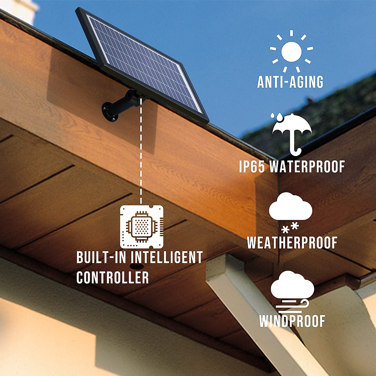 POWOXI Solar Panel 12V 6W Car Solar Battery Charger Maintainer + Charge Controller Waterproof Solar Trickle Charger Adjustable Mount Bracket Alligator Clip for Gate Opener, Cars, etc.