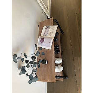 MEYRUOXI Entryway Bench, Shoe Bench with Solid Wood Planks and Industrial Metal Pipes, Shoe Rack Bench Seat for Entryway Hallway Living Room, Indoor Rustic Seat, 41 Inch