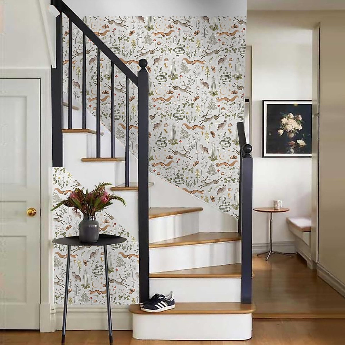 VistaPalette 18"x236" Animals Star Moon Squirrel Leaf Peel and Stick Self Adhesive Wallpaper Removable Contact Paper Stick on Easy Peel Off Wall Paper for Kitchen Bedroom Bathroom Renter